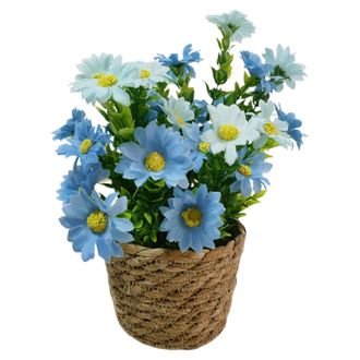 Generic K&uuml;nstliche Blumen im Topf - K&uuml;nstliche Topfblumen, K&uuml;nstliche Blumen im Rattantopf | K&uuml;nstliche Blumen im Topf f&uuml;r Zuhause, Hochzeit, Restaurant, Aben