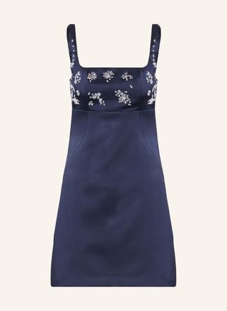 Maje Satinkleid Mit Schmucksteinen blau