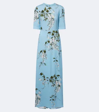 Monique Lhuillier Robe longue &agrave; fleurs