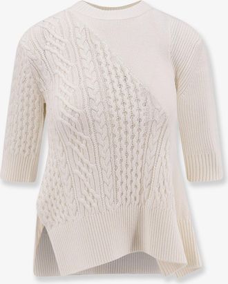 sacai Asymmetrical cotton blend sweater - SACAI - gender_Woman
