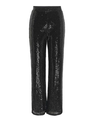 Only Damen Onlbecca Sequins Pant WVN, Black, L