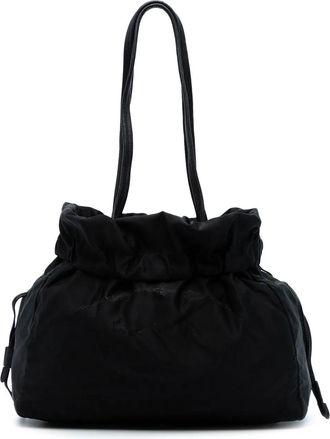 Prada Shopper - Tessuto Logo Drawstring Tote - Gr. unisize - in Schwarz - f&uuml;r Damen
