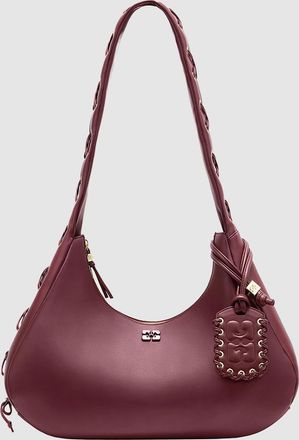 Ganni Sac Hobo Medium Laces Burgundy