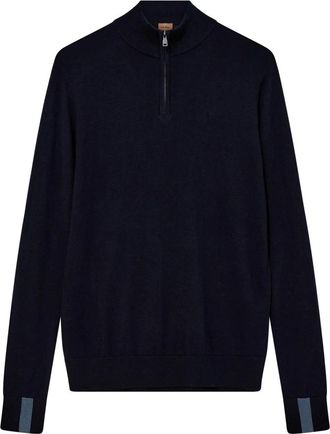 Mos Mosh MOS Mosh, Homme, Pulls, Bleu, Taille: S Pull col roul&eacute; zipp&eacute; doux bleu marine