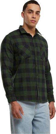 Urban Classics Herren Checked Flanell Shirt TB297, Mehrfarbig (Blk/Forest), 5XL EU