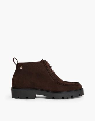 Tommy Hilfiger Chukka-Boots aus Wildleder mit Schn&uuml;rung und Profilsohle in Fondantbraun