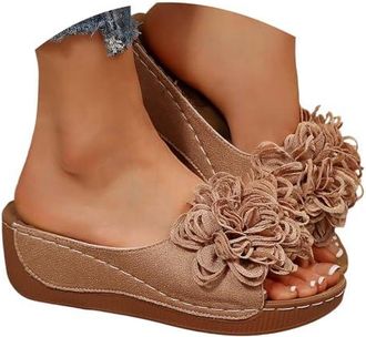 Generic Pantoufles d&eacute;t&eacute; pour femme avec noeud ouvert - Sandales plates antid&eacute;rapantes pour la douche, la plage, la piscine - Confortables et respirantes - Ave