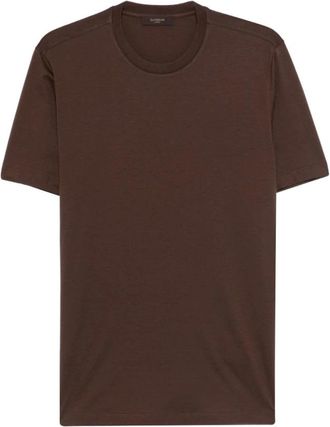 Zanone Homme, Tops, Brun, Taille: XL T-shirt girocollo