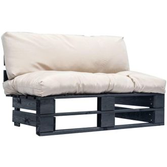 vidaXL Canap&eacute; de jardin palette avec coussins Sable Pin&egrave;de vidaXL