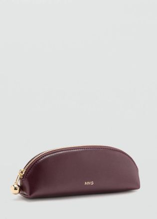 Mango Trousse zipp&eacute;e mini perlage bordeaux - Femme - Taille unique - MANGO