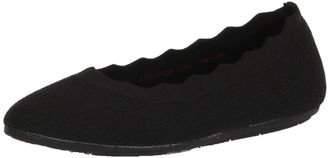 Skechers Damen Cleo 2.0 - Love Spell Scalloped Knit Skimmer-Flats mit Luftgekühltem Memory-Schaum Flacher Slipper, Schwarz, 35.5 EU