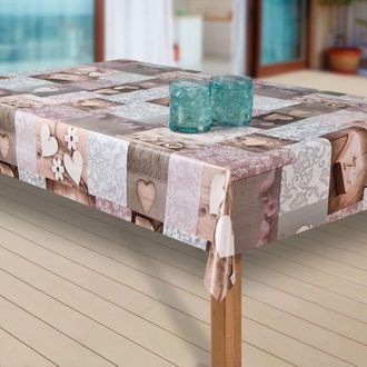 Laro Wachstuch-Tischdecke Abwaschbar Garten-Tischdecke Wachstischdecke PVC Plastik-Tischdecken Eckig Meterware Wasserabweisend Abwischbar, Muster:Herzen ro