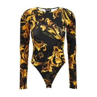 Versace Jeans Couture Femme, Tops, Multicolore, Taille: 40 FR Haut Noir pour un Look Élégant