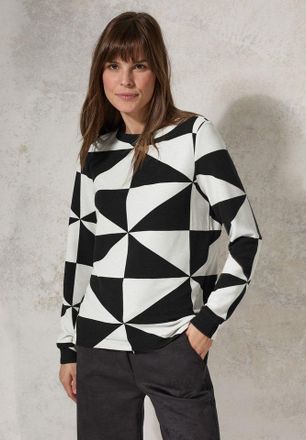 Cecil Langarmshirt mit Materialmix