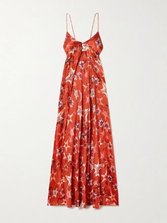 Emporio Sirenuse Haut En Crêpe De Soie Imprimé Ariele - Orange