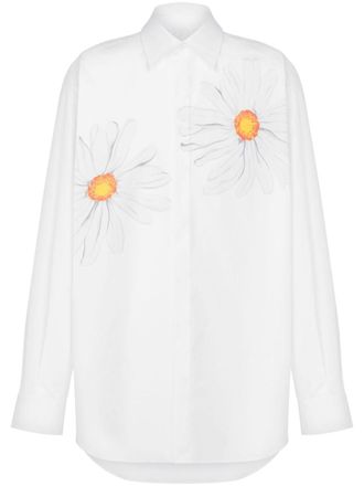 Moschino chemise &agrave; fleurs - Blanc