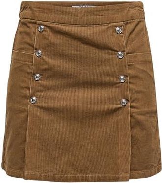 Only Onlnessa Hw But Pleat Jupe en Velours c&ocirc;tel&eacute; PNT, Toasted Coconut, M