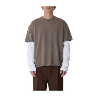 Stockholm Surfboard Club Stockholm Surfboard Club, Homme, Tops, Brun, Taille: M Layer Box Tee