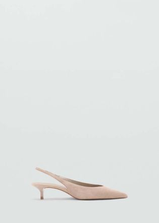 Mango Chaussures en daim &agrave; talon kitten sable - Femme - 35 - MANGO