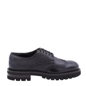 Ferragamo Classic Wingtip Brogue Lace-Up Shoes - Gr. 6_5 - in Schwarz