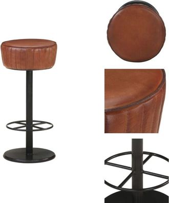 vidaXL Vidaxl - Tabouret de bar Marron Cuir véritable - Chaise De Bar - Chaises De Bar - Tabouret De Bar - Tabourets De Bar