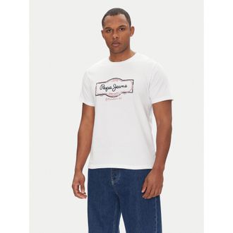 Pepe Jeans London T-Shirt Daxton PM509786 Wei&szlig; Regular Fit