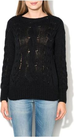 Gas Gas, Femme, Pulls, Noir, Taille: 42 FR Pull Ras du Cou en Laine