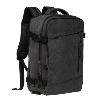 KAUKKO Rucksack Damen Herren mit Laptop Fach 15,6 Zoll für Arbeit, Ausflüge, Uni, 30 * 14 * 42 cm, 40L, 1.13KG (Schwarz JNL-FH10-03)