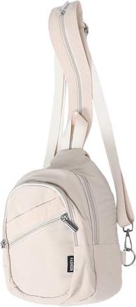 FOMIYES Mini Paquet &agrave; Dos D&eacute;contract&eacute; pour Femme Nylon L&eacute;ger Mini Format Beige Paquet Bandouli&egrave;re Multifonction 2-en-1 Voyage Randonn&eacute;e et Sorties Urbaines