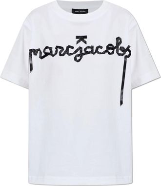 Marc Jacobs Femme, Tops, Blanc, Taille: 38 FR T-Shirt Avec Appliqu&eacute;