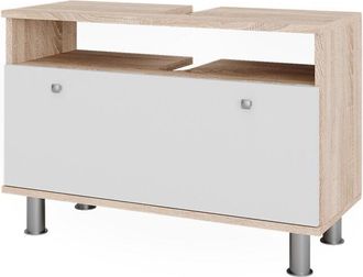 Vicco Meuble sous vasque Fynn, Sonoma/blanc, 80.2x54cm avec tiroir