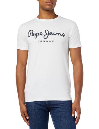 Pepe Jeans London Herren Original Stretch N T Shirt, 800weiß, L EU
