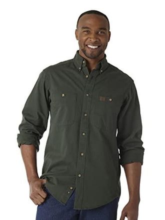 Wrangler Riggs Workwear Logger Chemise de Travail à Manches Longues en sergé pour Homme, Vert forêt, 3XL/Haut