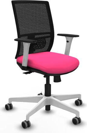 Piqueras y Crespo Schreibtisch mit Rollen, Rosa, Amboss, mit wei&szlig;en und schwarzen Armlehnen, h&ouml;henverstellbare Lendenwirbelst&uuml;tze, ausgestattet mit Syncro/Traslack. Sch