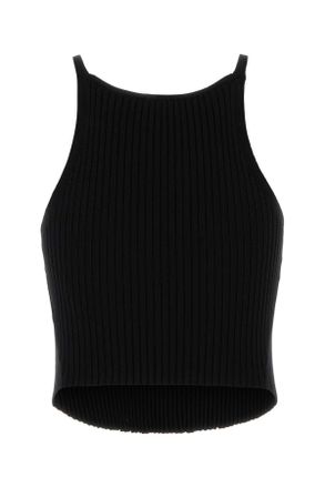 Courr&egrave;ges Womens Black Viscose Blend Tank Top Exterior: Polyester Maglie Sweater