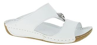 Andrea Conti Mules pour Femme, Blanc, 40 EU