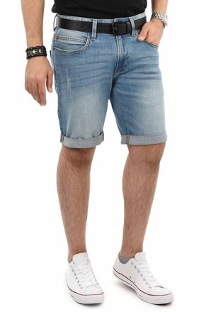 Indicode Herren Kurze Jeans (S-3XL) Regular Fit Stretch Hosen - 98% Baumwolle, Leichte, Atmungsaktive, Sommer Shorts M&auml;nner - B797 Blau XX-Large