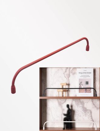 Generic Bogenf&ouml;rmiges Rundrohrgel&auml;nder for Holzschr&auml;nke, B&uuml;cherregal-Leitschiene, dekorative Stange, Sicherheitsleiste(Red,40cm/15.7in)