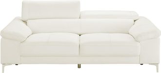 Vente-Unique Ledersofa 3-Sitzer - Wei&szlig; - Solange