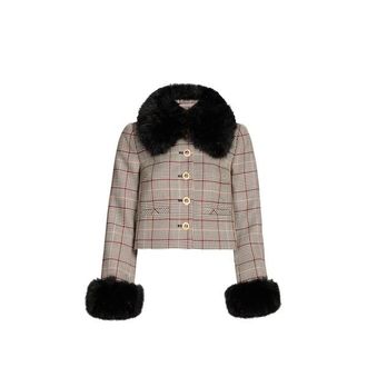 Self Portrait Veste courte &agrave; carreaux