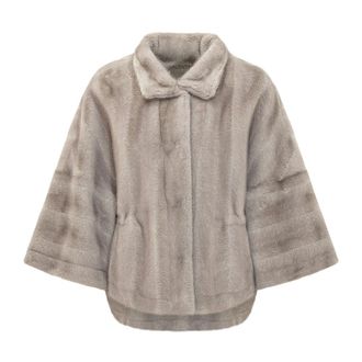 VALENTINI 1972 Valentini 1972, Femme, Vestes, Gris, Taille: 36 FR Manteau en fausse fourrure Eco Mink