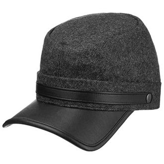 LIPODO Casquette Kepi Femme/Homme - Made in Italy Laine Army avec Visiere, Visiere Automne Printemps Hiver Ete Printemps-ete - L (58-59 cm) Gris