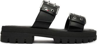 Tommy Jeans Pantoletten Tjw Buckle Straps Sandal EN0EN02966 Schwarz