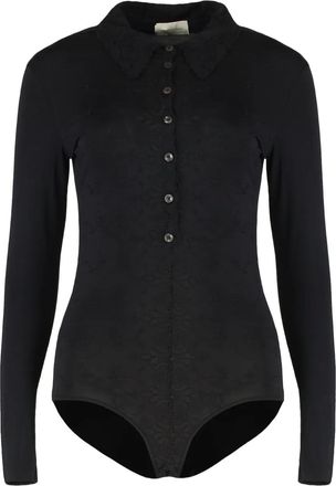Magda Butrym body à col à oeillets - Noir