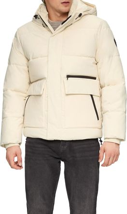 QS by s.Oliver Herren 2150208 Steppjacke mit Kapuze, Weiß 510, Large