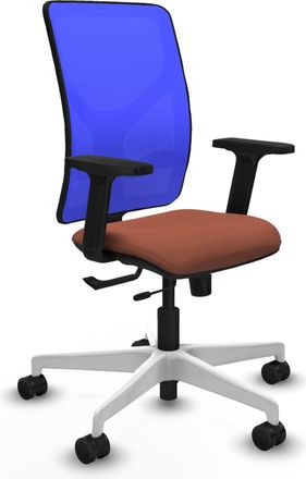 Piqueras y Crespo Arbeitsstuhl mit Armlehnen, h&ouml;henverstellbare Lendenwirbelst&uuml;tze, ausgestattet mit Syncro/Traslack und Schneideschaum, mit Rollen 65 mm, Nylon, Blau/B