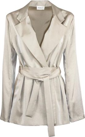 P.A.R.O.S.H. P.a.r.o.s.h., Femme, Vestes, Beige, Taille: 38 FR Crossover Belted Blazer
