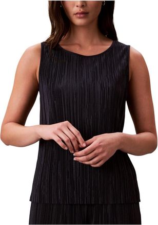 Calvin Klein Femme, Blouses et Chemises, Bleu, Taille: 42 FR Plisse Tank Top