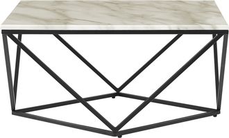 Beliani Moderner Couchtisch mit Marmor-Effekt in Beige/Schwarz Malibu