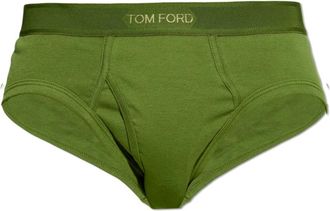Tom Ford Homme, Sous-v&ecirc;tements, Vert, Taille: XL Logo Briefs